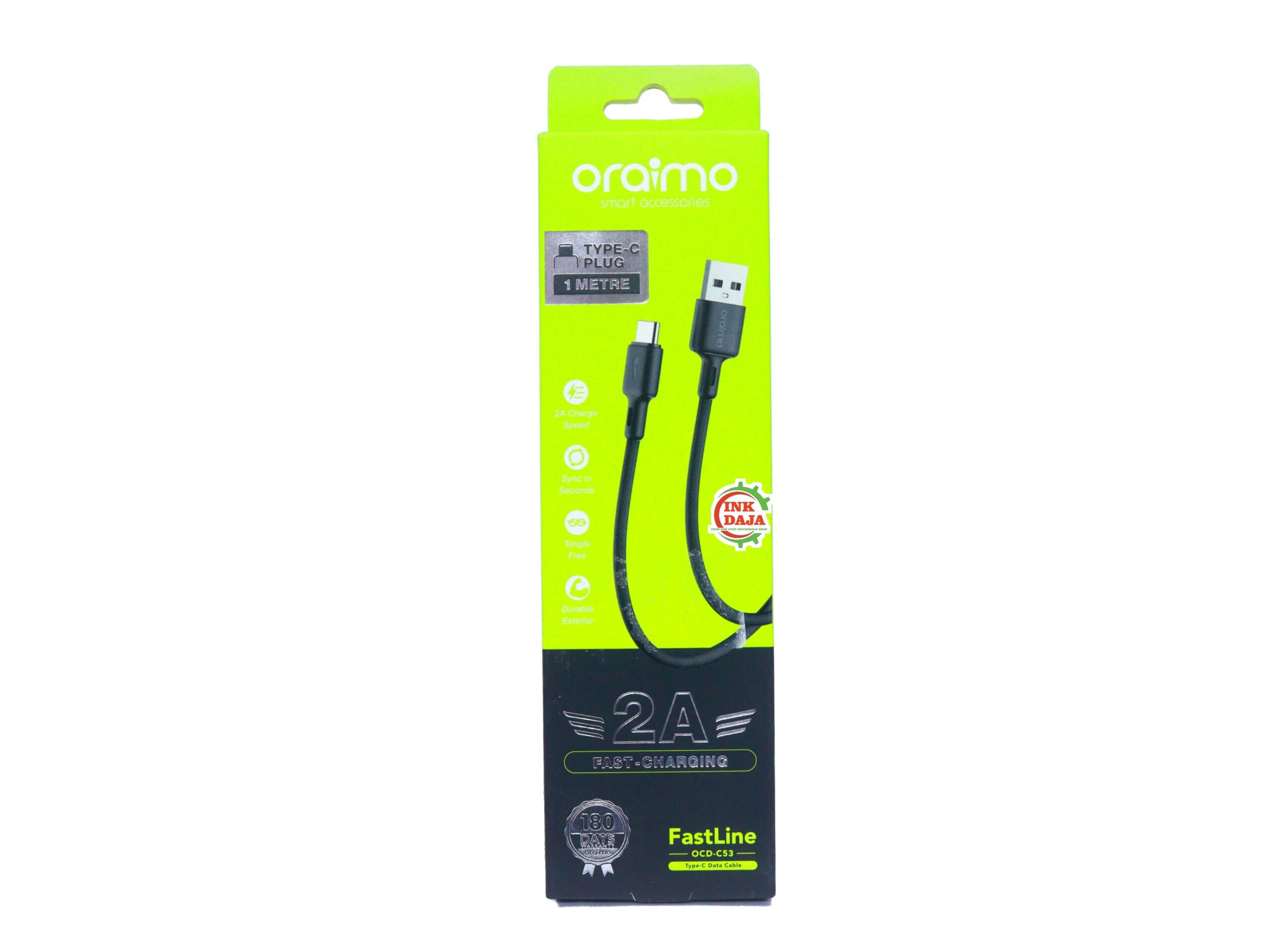 Oraimo Adroid 2A charging cable type C - Ink Daja