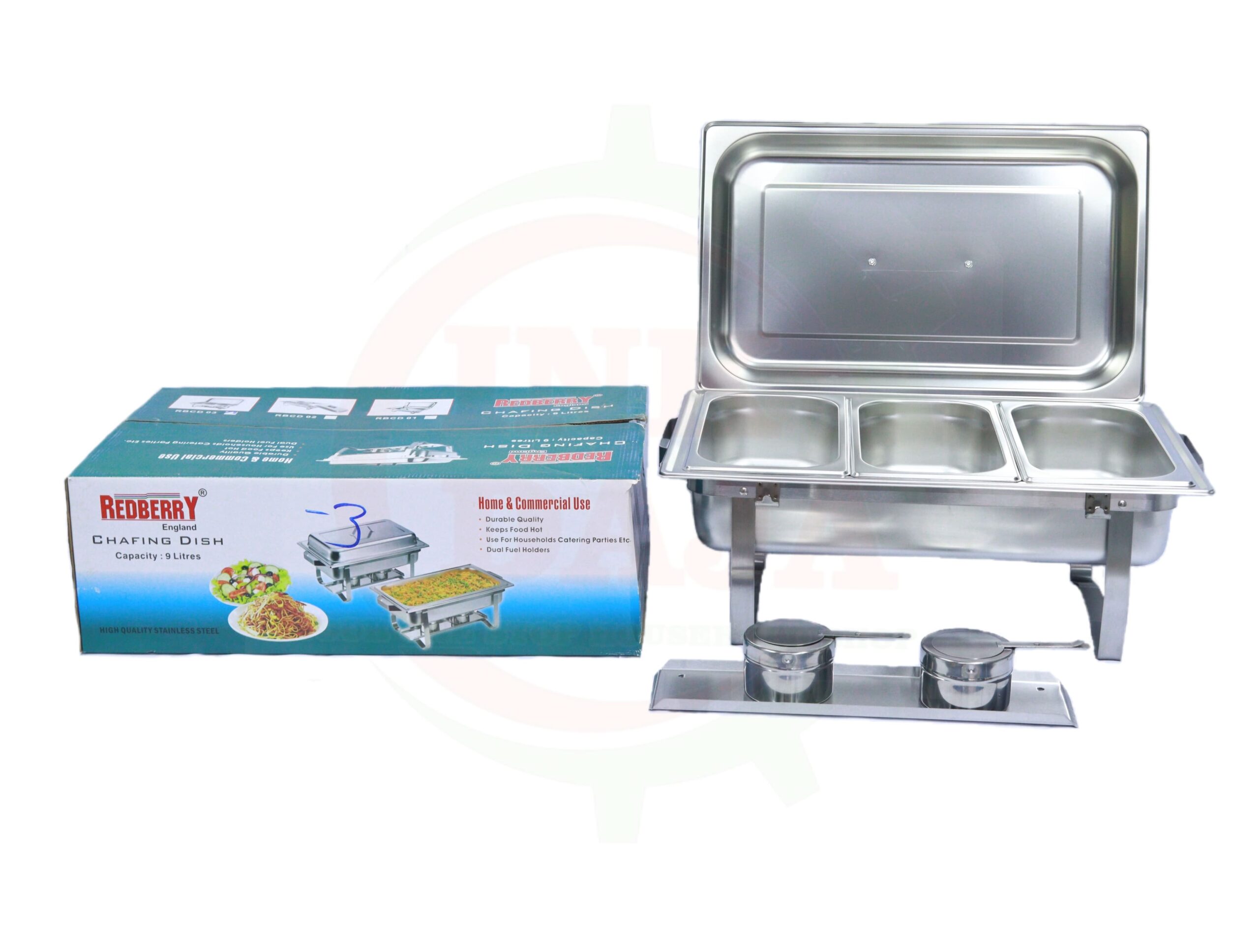 Redberry chaffing dish 3 partitions 9L - Ink Daja